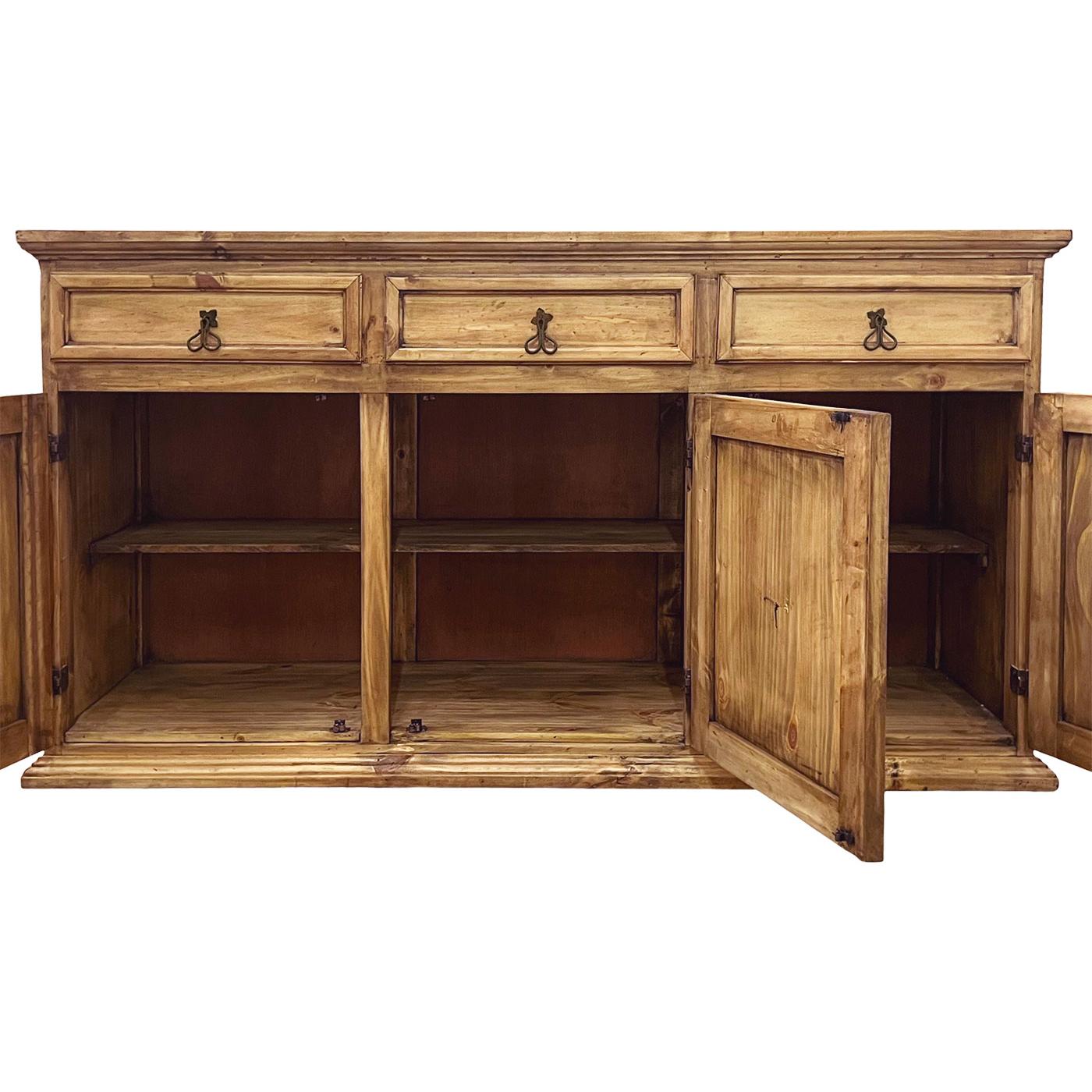 Rustic Pine Sideboard - Large Pine Sideboard - La Fuente Imports