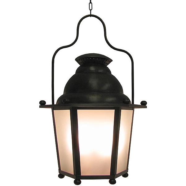 Mexican Tin Lighting Collection - Barrel Lanternw/Frosted Glass - LAMC22