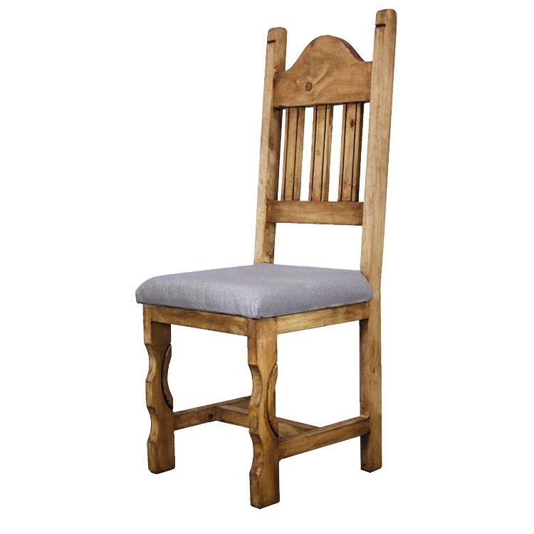 Wooden Chair With Cushion Seat - Rustic Dining Chairs