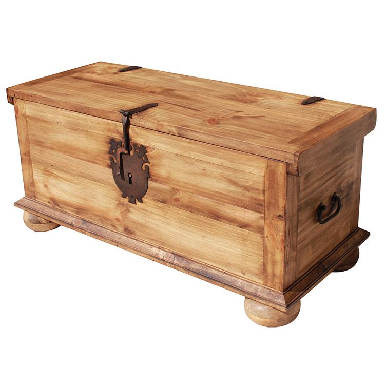Large Wooden Storage Trunk - Rustic Storage Chest