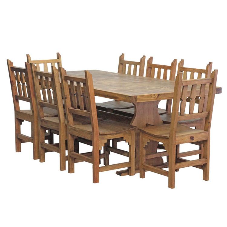 Wooden Dining Set - Trestle Dining Set - La Fuente Imports