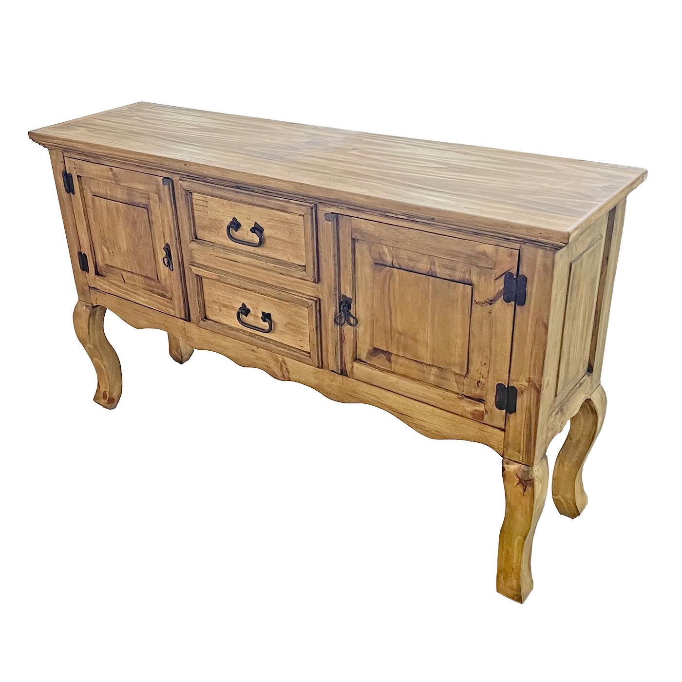 Distressed Wood Console Table - Mexican Pine Hall Table