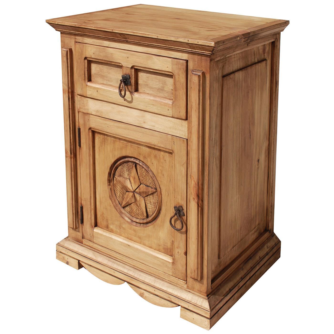 Solid Pine Bedside Cabinets - Distressed Pine Nightstand
