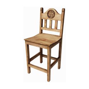 Rustic Pine Wood Bar Stools - Mexican Style Bar Stool
