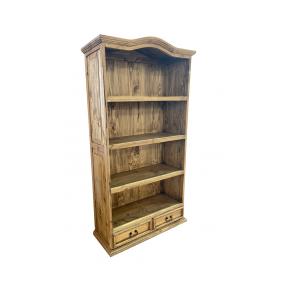 Mexican Wooden Bookcase - Rustic Pine Wood Bookshelf